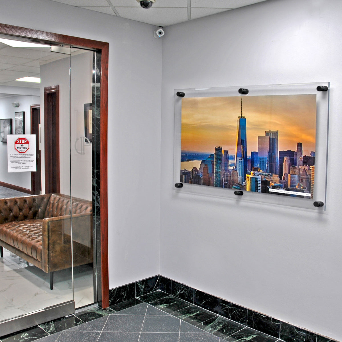 Floating Acrylic Wall Frame with Black Stand Off Caps: 30" x 40" Graph ...